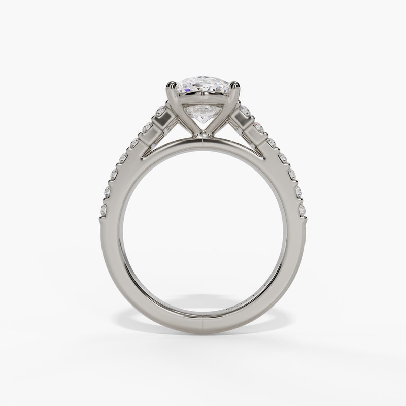 Tapered Half-Channel Set Diamond Engagement Ring R15561 - Costar