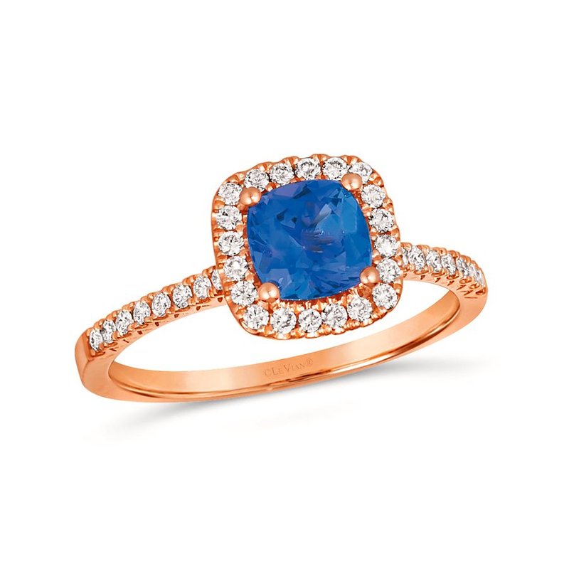 14K Strawberry Gold Blueberry Tanzanite 7 8 cts. Ring