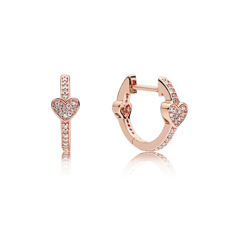 Pandora Hearts Pandora Rose hoop earrings 287290CZ - Hooper's Jewellers