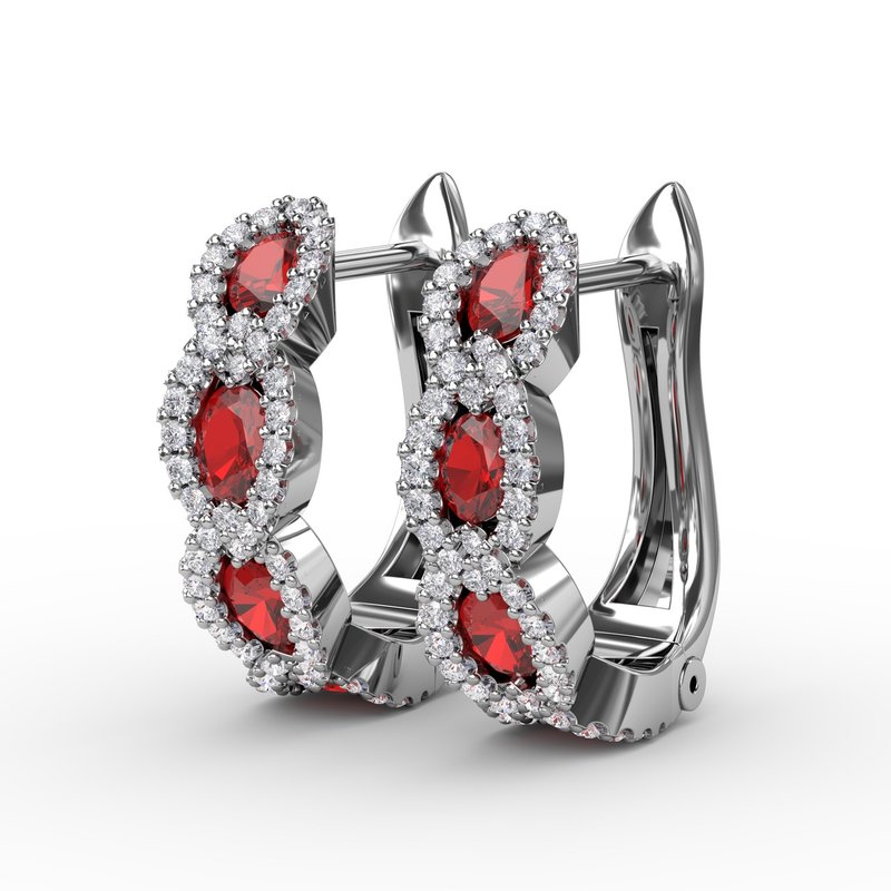 Curb Link Hoop Earrings ER1544R - Fana