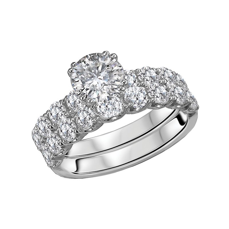 Romance 8-Stone Semi-Mount Diamond Engagement Ring 117271-RD100K - KIM ...