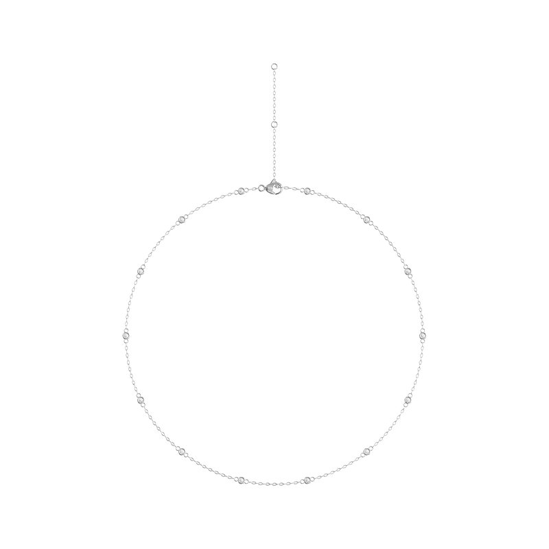 Bezel Set 14 Round Diamond Scatter Necklace RN41051 - Costar