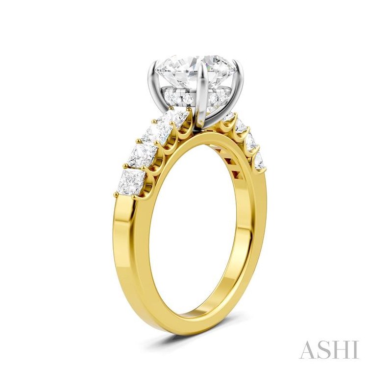 ASHI Round Shape Semi-Mount Diamond Engagement Ring 195A2DDFHYW-SM-RD2 ...