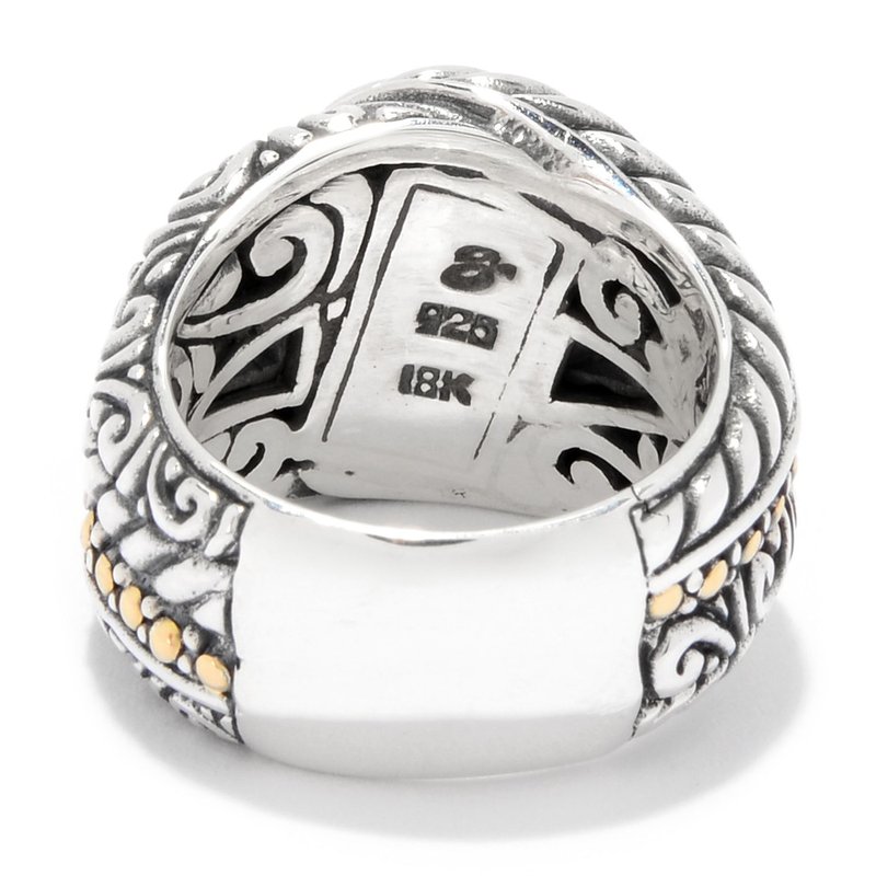 Samuel B STERLING SILVER/18K BALINESE INTERLOCK SWIRL DESIGN RING ...