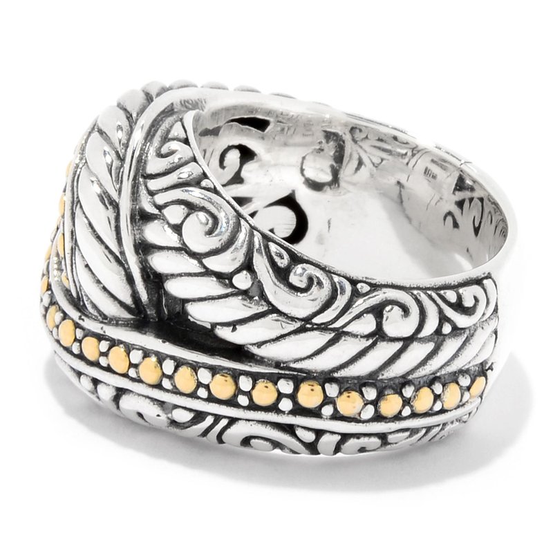 Samuel B STERLING SILVER/18K BALINESE INTERLOCK SWIRL DESIGN RING ...