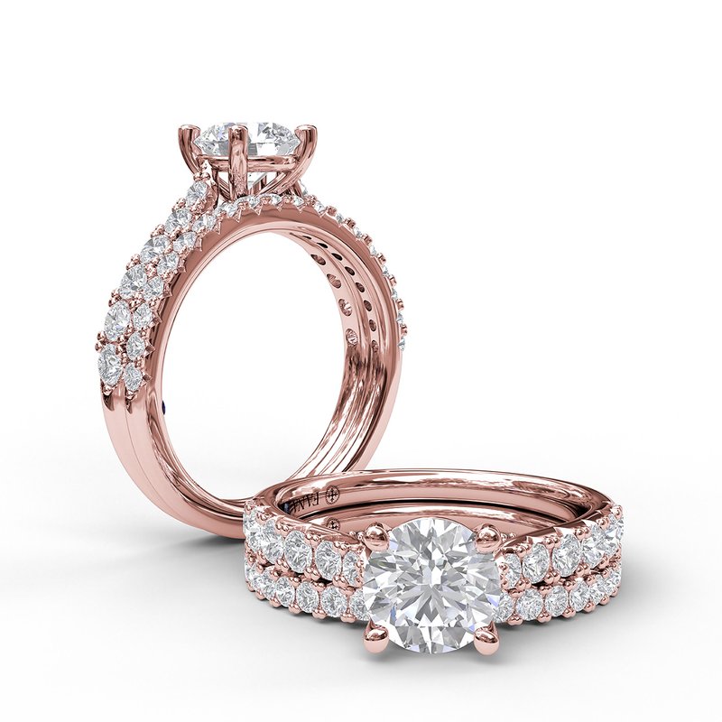 Delicate Classic Engagement Ring with Delicate Side Detail S3913 - Fana