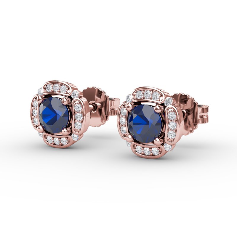 Fana Vintage Channel Setting Stud Earrings ER1570S - Schnacks Fine Jewelry
