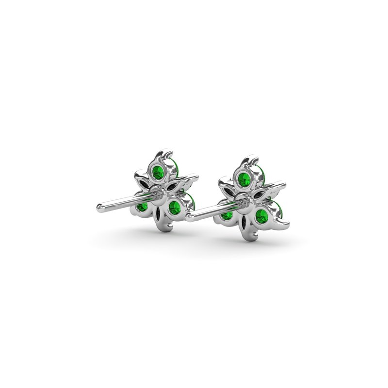 Trio Stud Emerald and Diamond Earrings ER1894E - Fana
