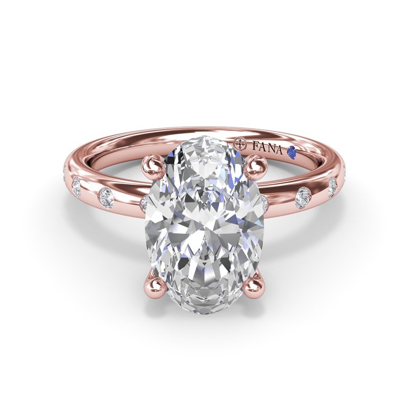 Diamond Oval Flush Engagement Ring S4360 - Fana
