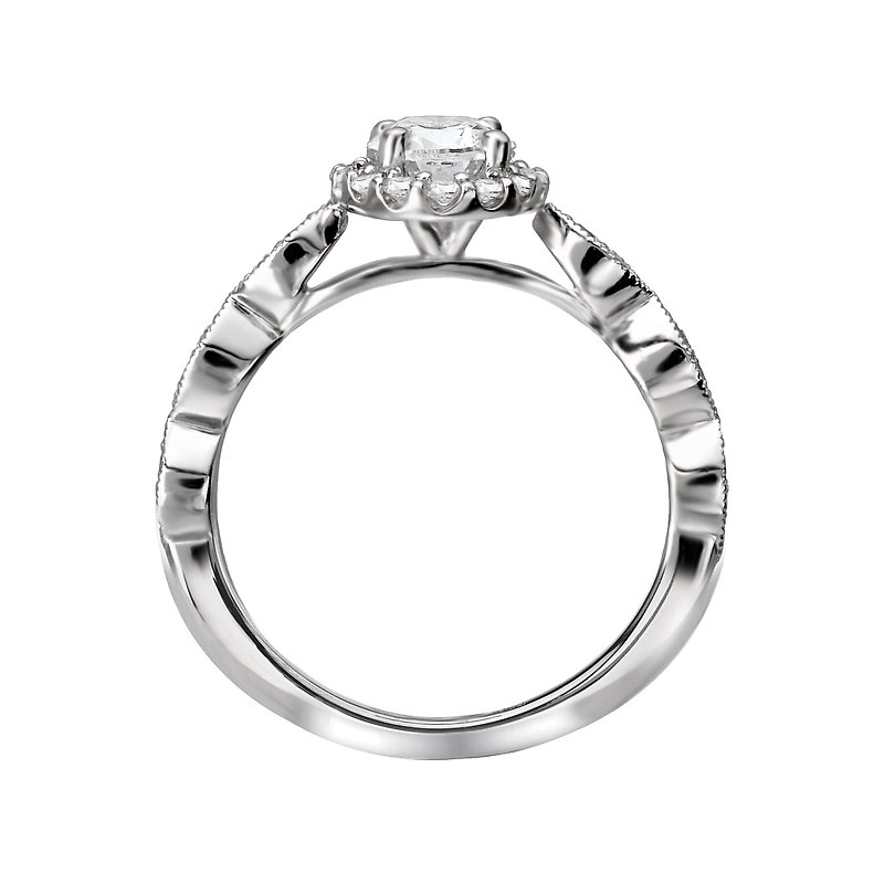 Romance Halo Semi Mount Ring 117907-OV100K - KIM International