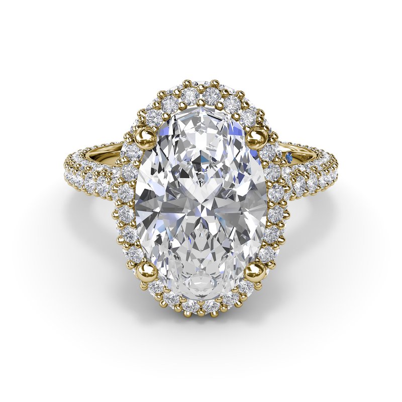 Bold Halo Diamond Engagement Ring S4159 - Fana