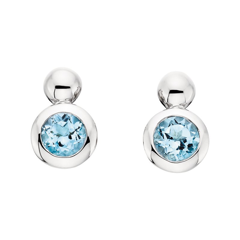 SS blue topaz earrings ASPSSA1819BT - Berco Jewelry