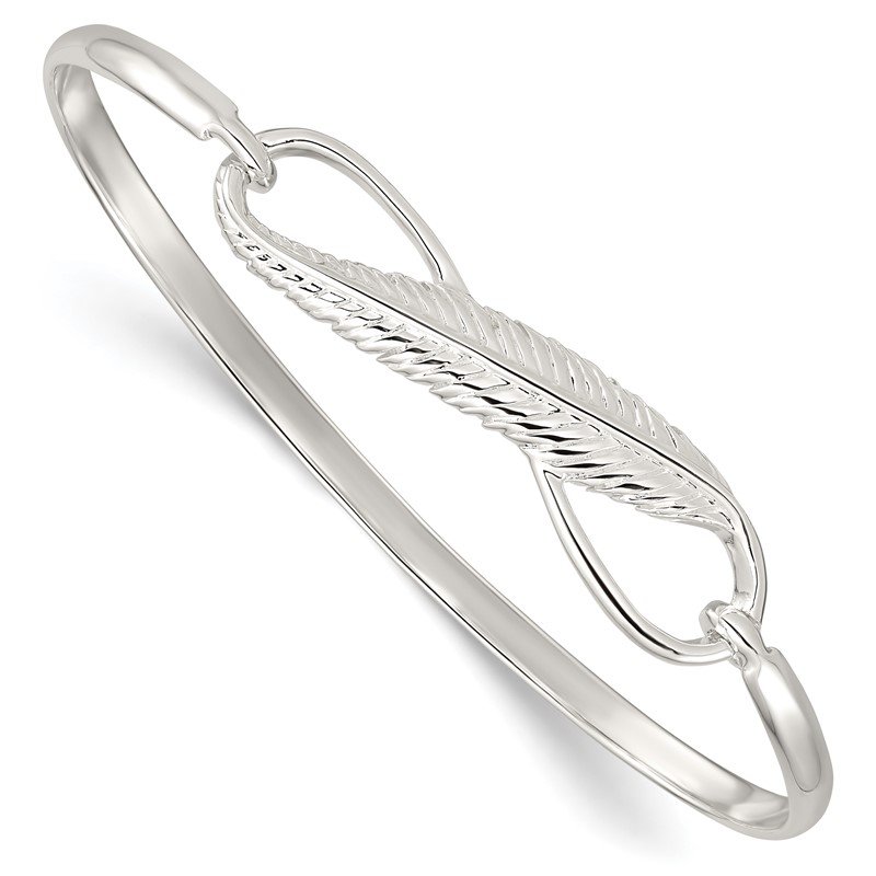 Feather bangle silver store