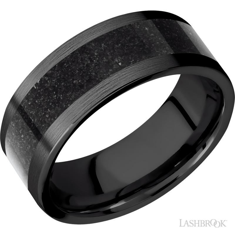 Lashbrook Designs Zirconium with Satin Finish and Dinosaur Bone Black Inlay Z8F15-MOSAIC - Sam's ...