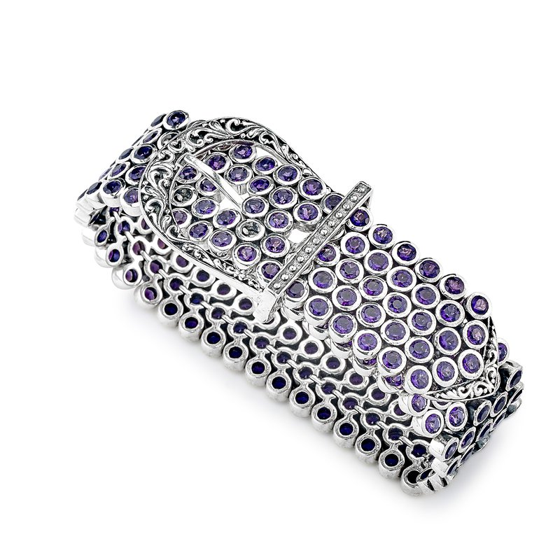 Samuel B STERLING SILVER AMETHYST BUCKLE BRACELET 59022B.SLA - Osborne ...