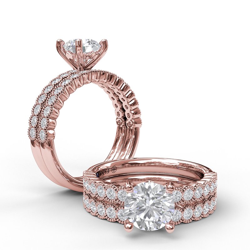 Diamond Engagement Ring with a Delicate Milgrain Edge S3037 - Fana