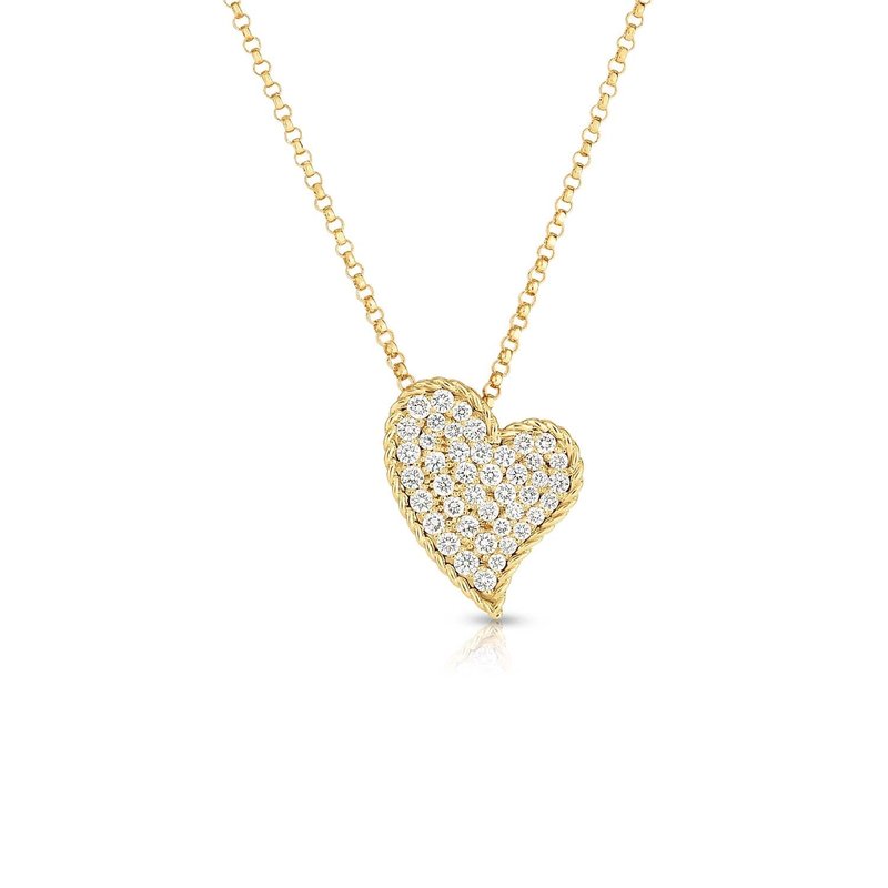 Roberto Coin Princess Diamond Slanted Heart Necklace PRINCESS-DIAMOND ...