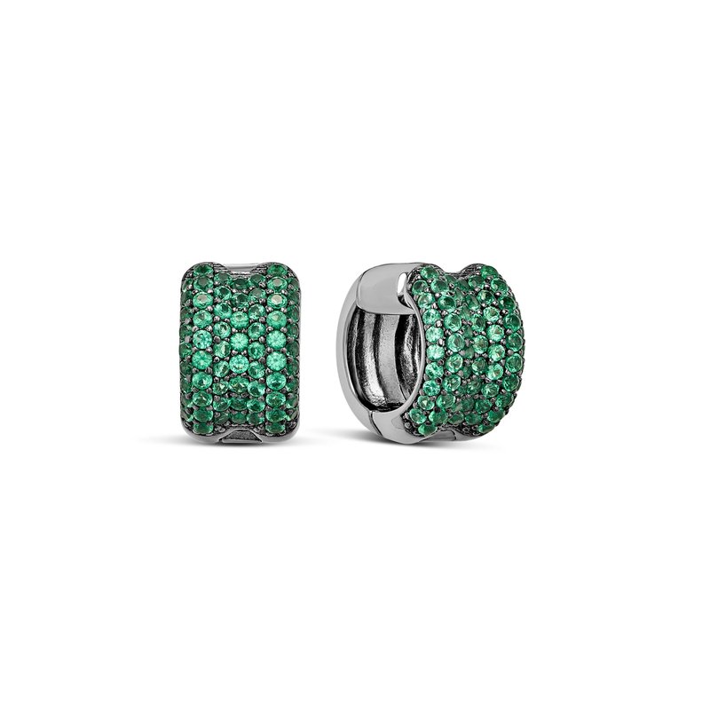 Miss Mimi By Yael Mini Hug Huggies In Green MINI-HUG-HUGGIE-PAVE-HOOP ...
