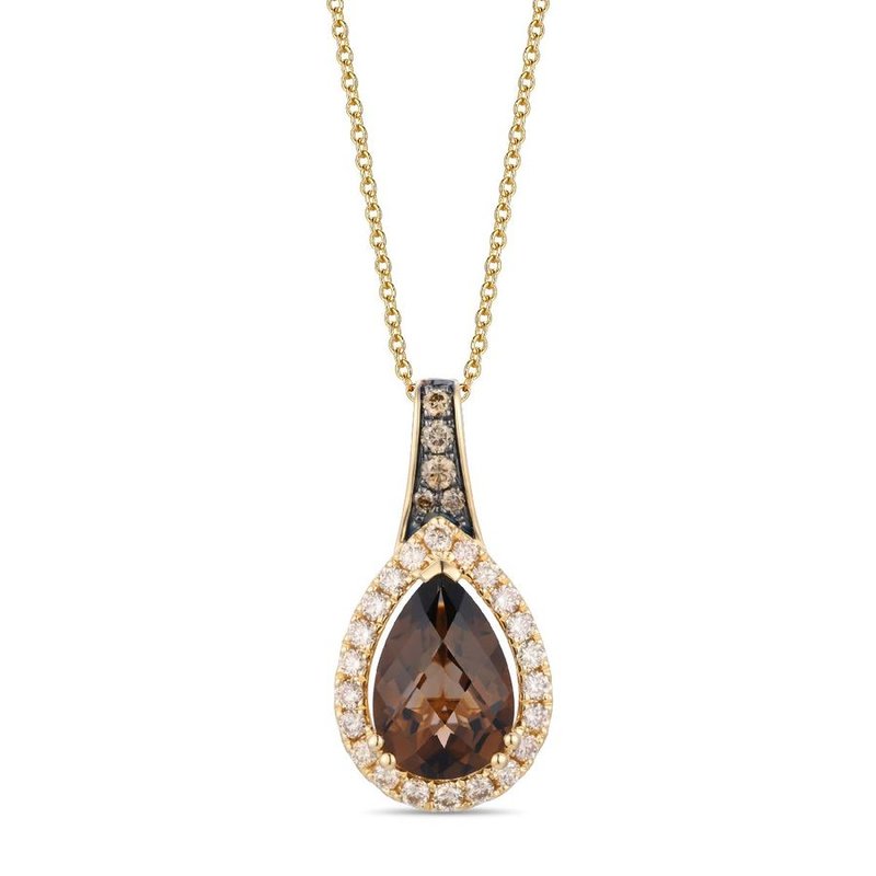 Le Vian 14K Yellow Gold Diamond Smoky Quartz Pendant TSMS 60 - Sanborns ...