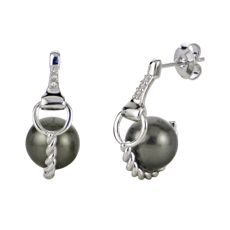 Imperial Pearl Sterling Silver Tahitian Pearl Earring 624962/B-DIA ...