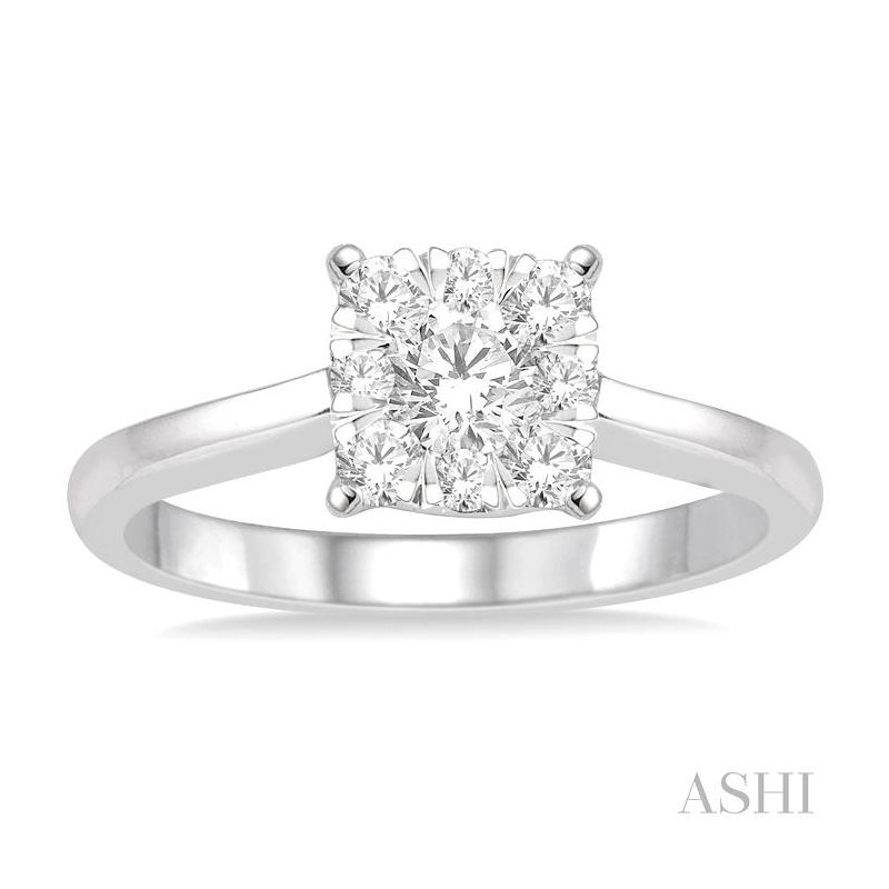 ASHI Cushion Shape Lovebright Essential Diamond Ring 125D1MEFVWG - Michael Eller Diamonds