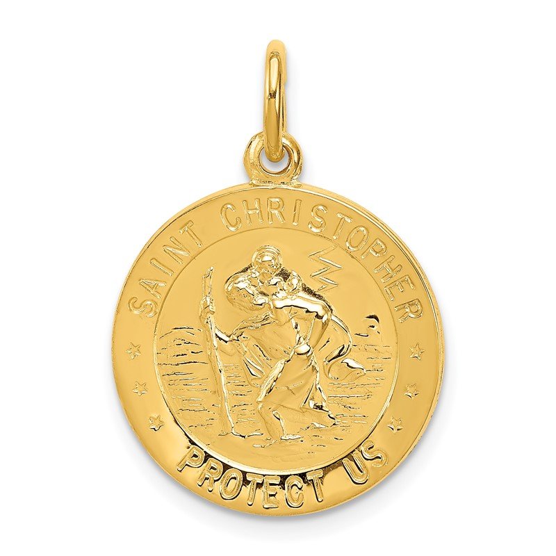 24k Gold plated Sterling Silver Saint Christopher Medal