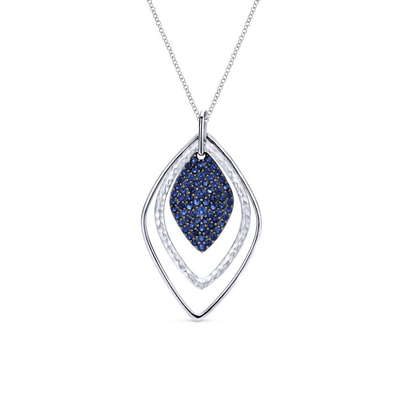 Gabriel Fashion 925 Sterling Silver Layered Sapphire Cluster Fashion ...