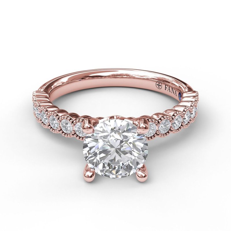 Diamond Engagement Ring with a Delicate Milgrain Edge S3037 - Fana