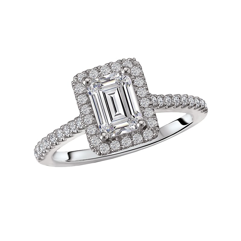 Romance Halo Semi-Mount Diamond Ring 117697-100K - KIM International