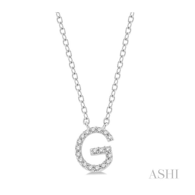 ASHI Block 'G' Initial Diamond Pendant 912F9DDTSPDWG-G - Diamond District