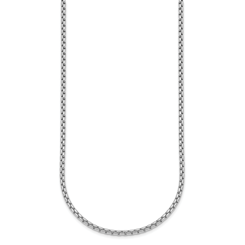 Herco Sterling Silver Rhodium-plated Polished 2.7mm Round Box 30 Inch ...