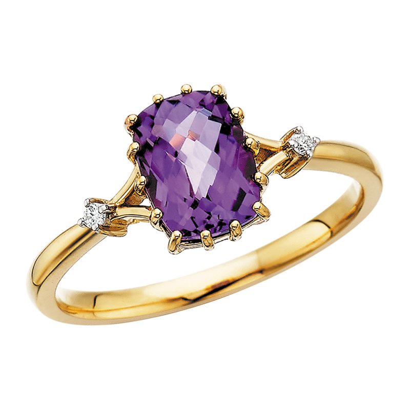 Cushion Cut Amethyst Ring .02tdw JIL10B3263AME - Berco Jewelry