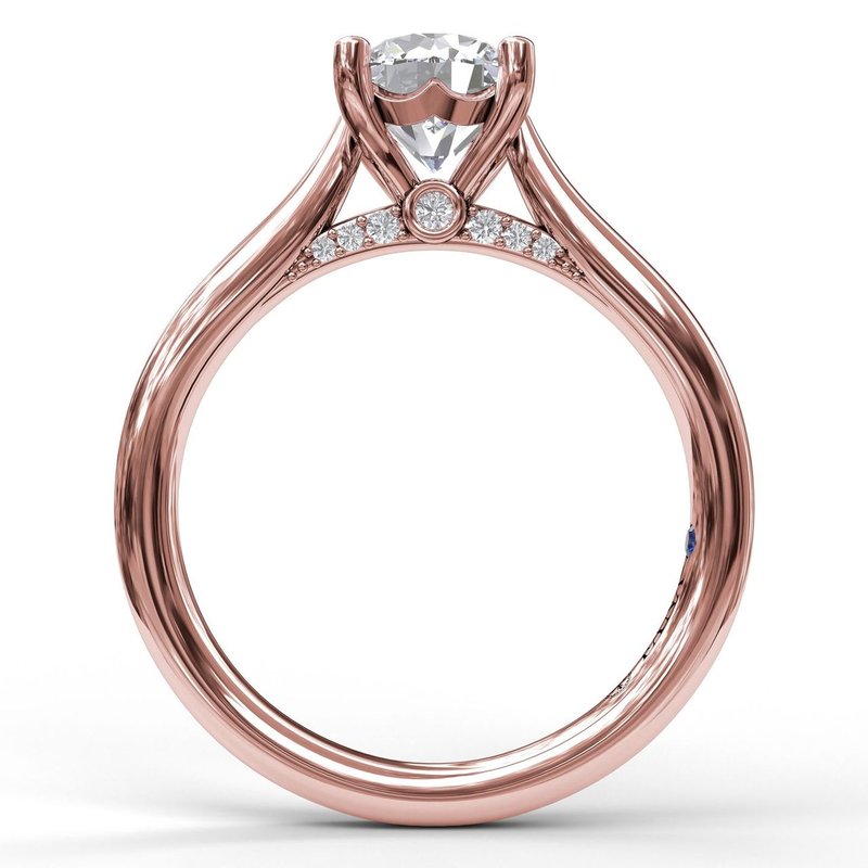 Round Cut Solitaire With Decorated Bridge S3046 - Fana