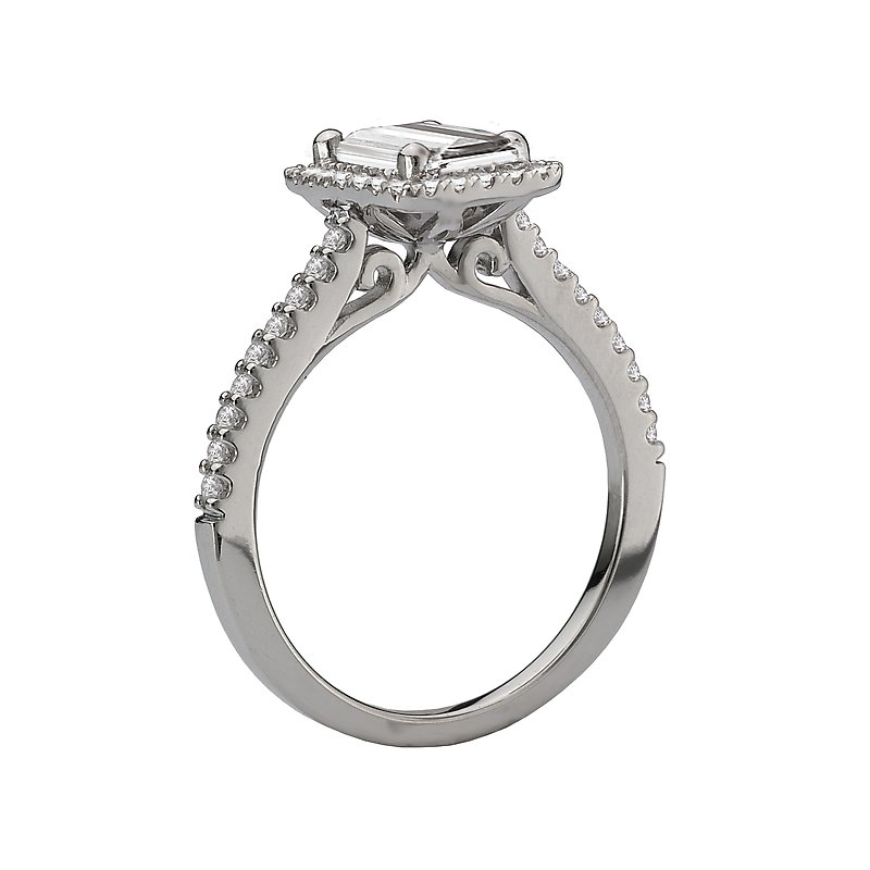 Romance Halo Semi-Mount Diamond Ring 117697-100K - KIM International