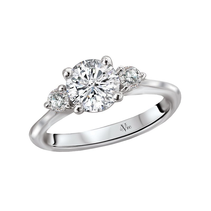 Lavie Three Stone Semi-Mount Engagement Ring 160263-RD100 - KIM ...