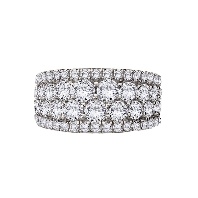 Tesoro Four Row Diamond Fashion Ring 113181-300W - KIM International
