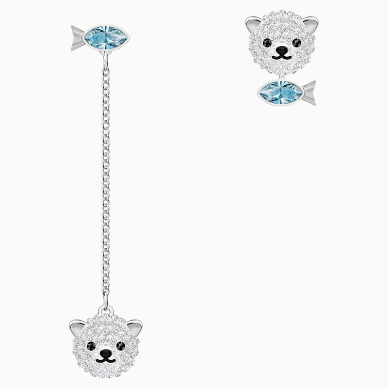 Swarovski Polar Pierced Earrings Multi colored Rhodium plated 5488192 Bradley Gough Diamonds