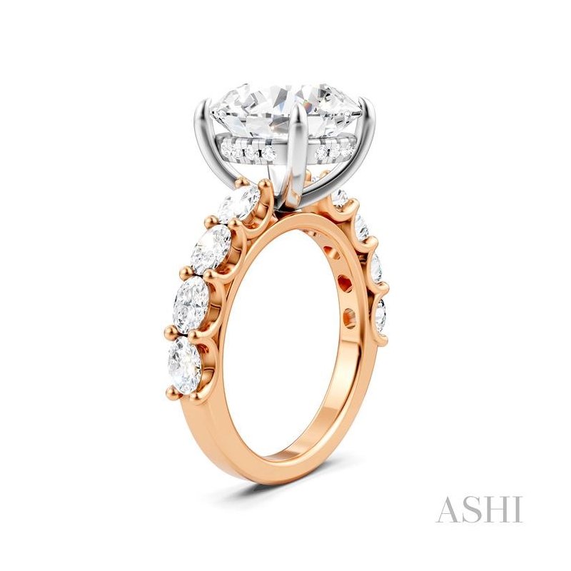 ASHI Round Shape Semi-Mount Diamond Engagement Ring 196ACSWFHPW-SM-RD5 ...