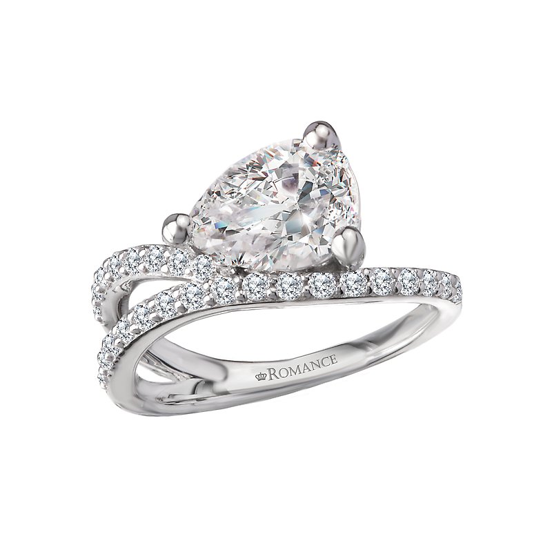 Romance Semi-Mount Diamond Wave Band Engagement Ring 160274-PS200 - KIM ...