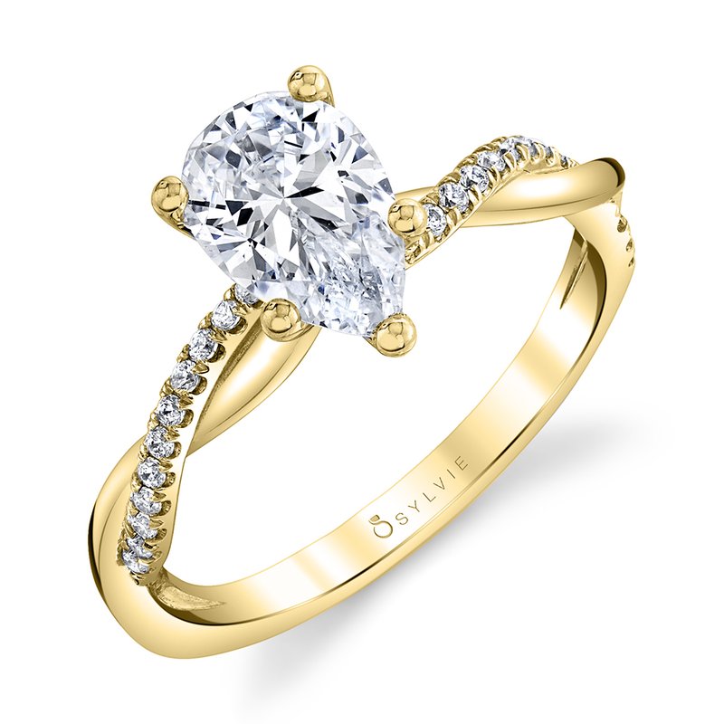 Sylvie Round Cut Diamond Spiral Engagement Ring Yasmine S1524 014A J.L. Winters Jewelers
