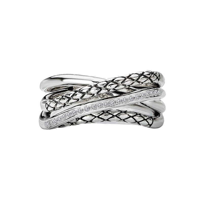 Eleganza Ladies Twist Sterling Silver Ring 711862-7 - KIM International
