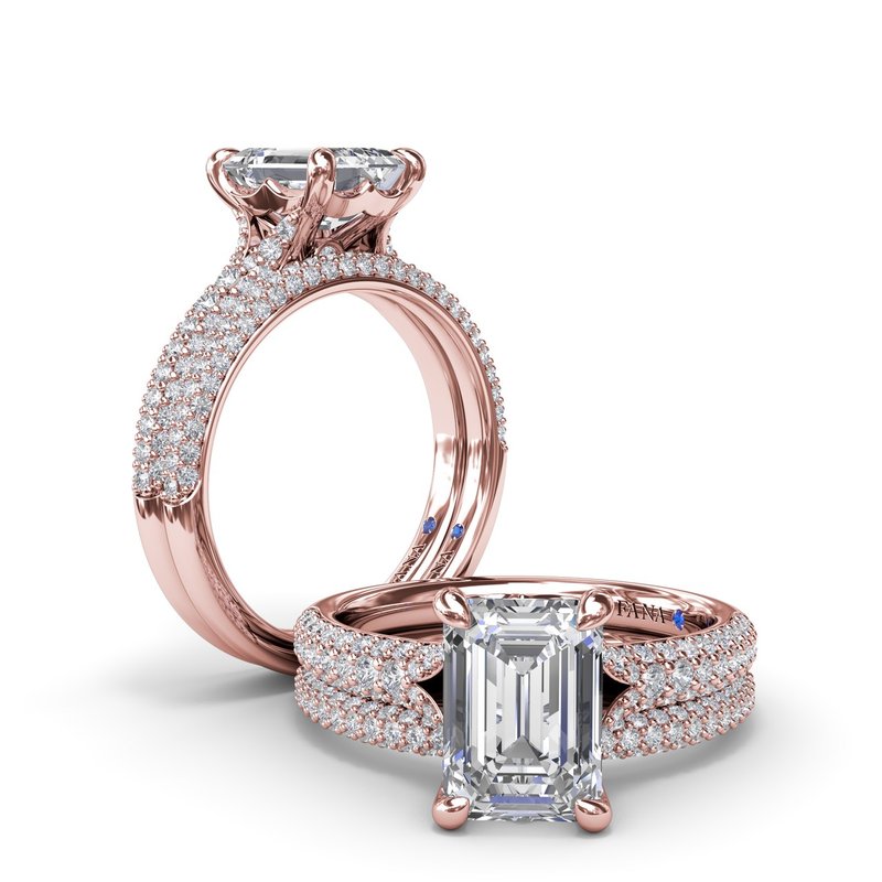 Split Shank Tapered Pavé Engagement Ring S4247 - Fana
